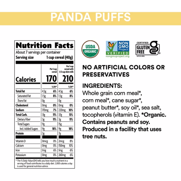 Organic Gluten Free Panda Puffs Cereal (300g) – Juthour